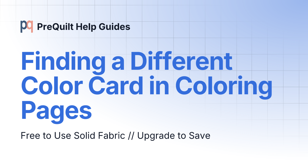 Finding a Different Color Card in Coloring Pages | PreQuilt Help Guides