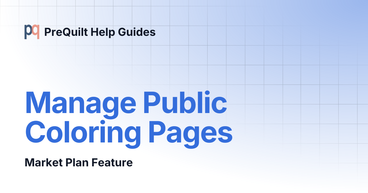 Manage Public Coloring Pages | PreQuilt Help Guides
